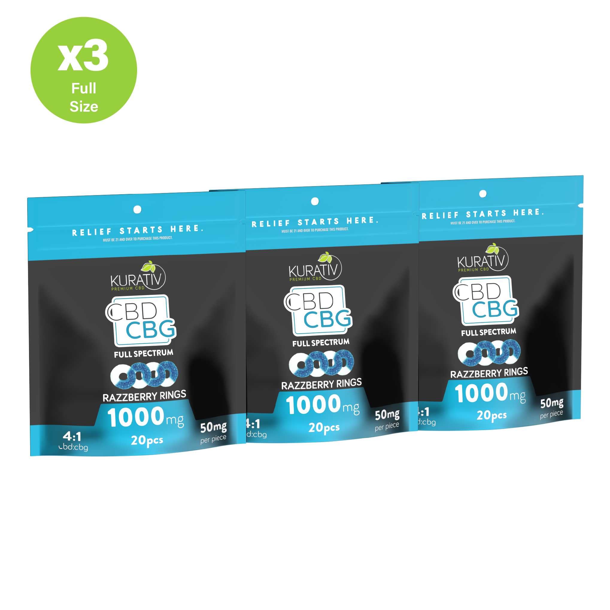 Full Spectrum CBG Gummy Bears 1000mg $64.99 - Kurativ Premium CBD ...