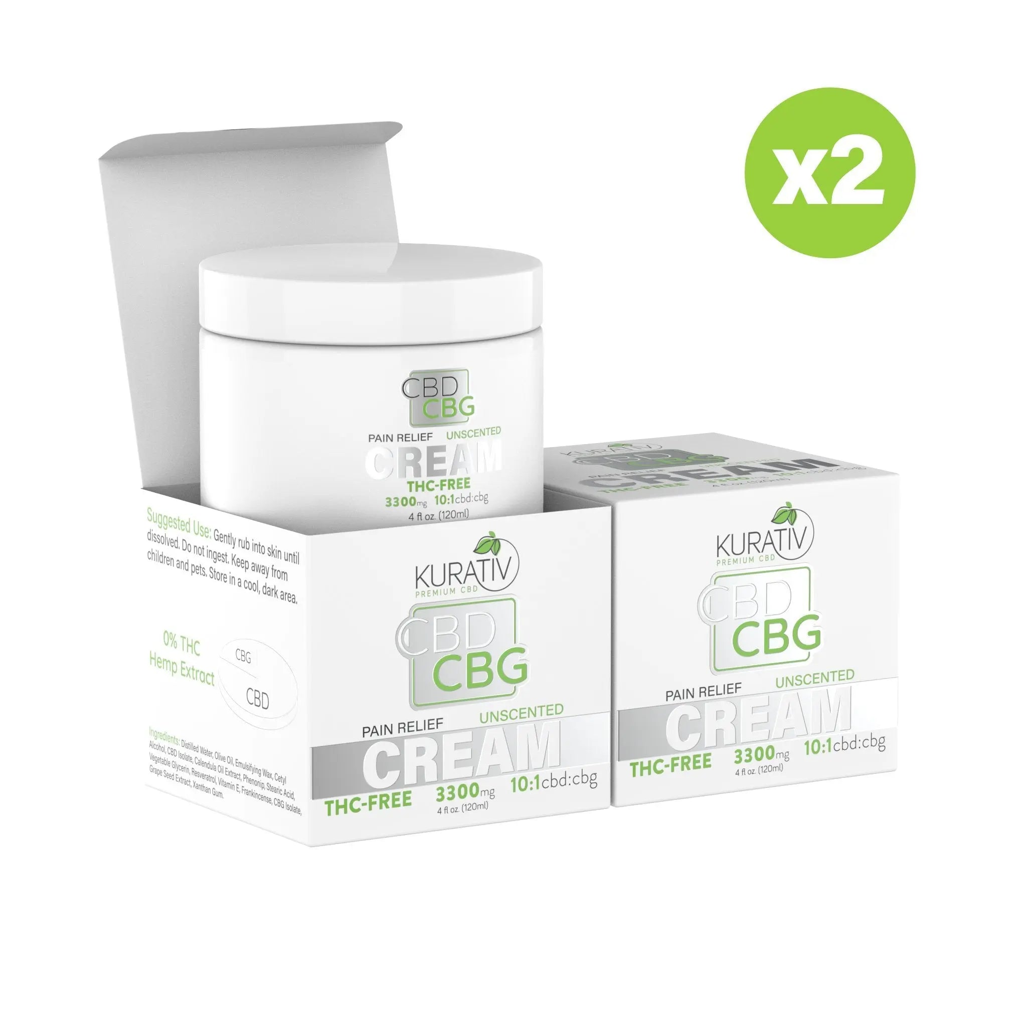 THC-Free CBG Cream 3300mg $79.99 - Kurativ Premium CBD – Kurativ™ Holdings